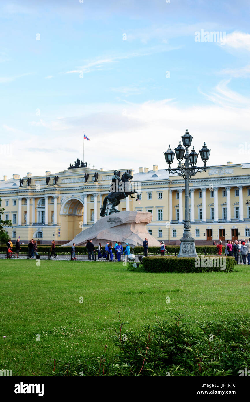 Monument to Peter I, Senate and Synod building on Senate square, St ...