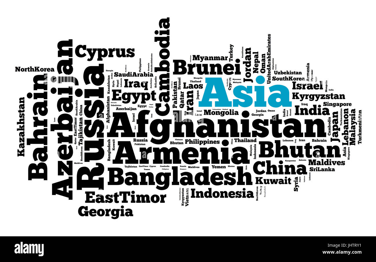 Asia political map Cut Out Stock Images & Pictures - Alamy