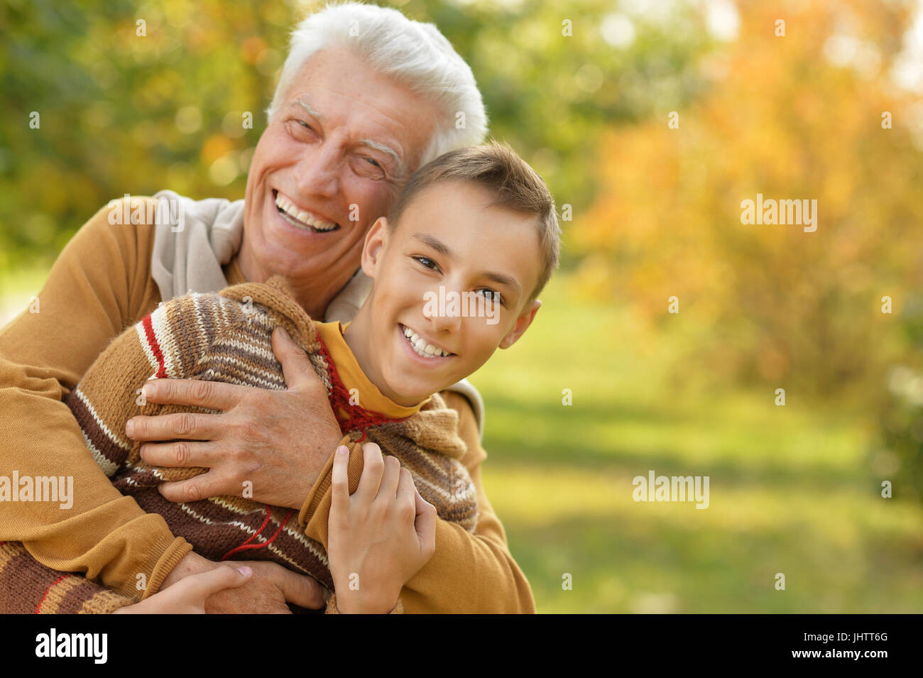 Teenager hugging older hi-res stock photography and images - Alamy