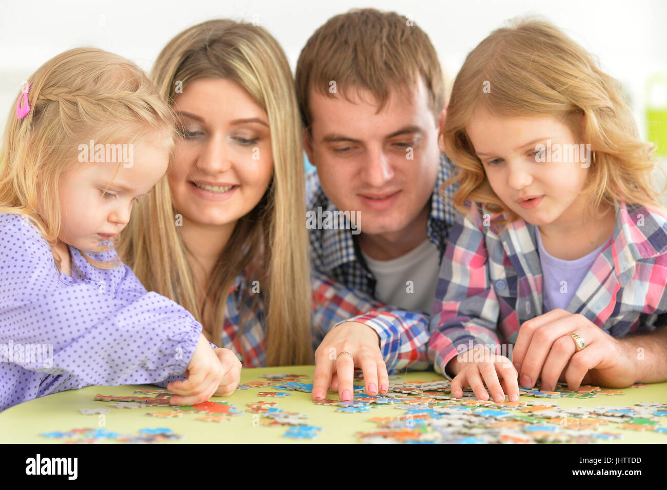 Friendly happy family Stock Photo - Alamy