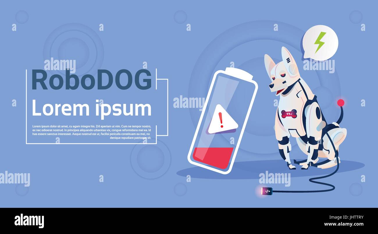 Robotic Dog With Low Battery Charge Domestic Animal Modern Robot Pet ...