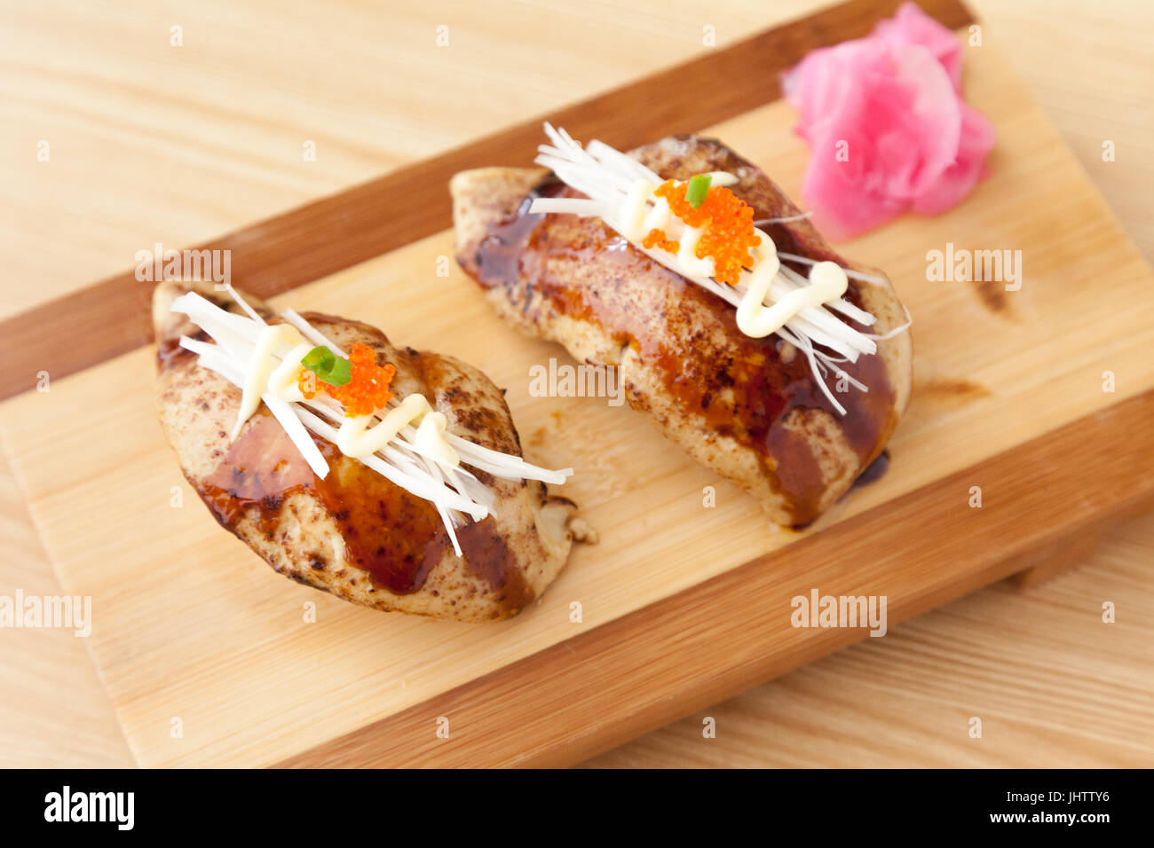 The View of Delicious Goose Liver Sushi in a Traditional Japanese ...