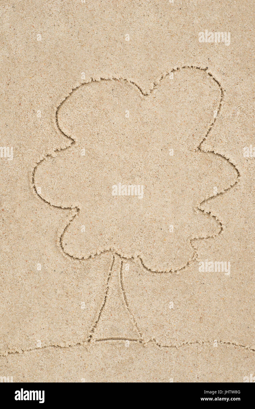 tree drawing in sand background Stock Photo - Alamy
