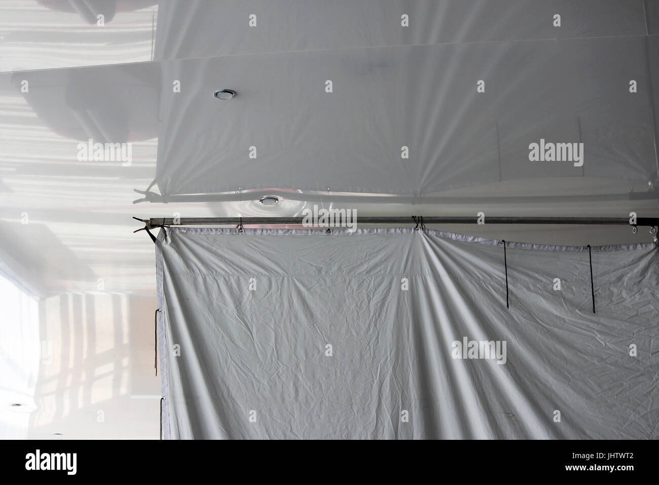 Professional large screen reflector is black and silver on the frame ...