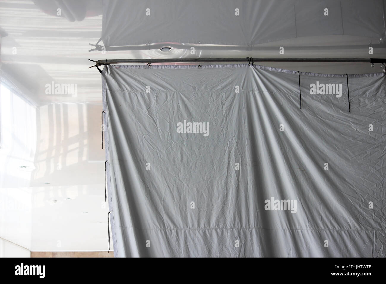 Professional large screen reflector is black and silver on the frame ...