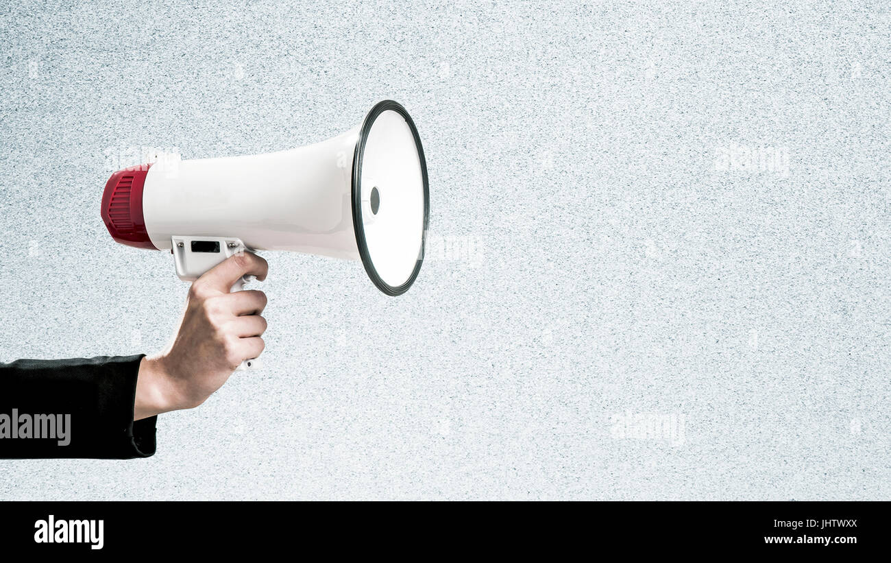 Handheld megaphone hi-res stock photography and images - Alamy