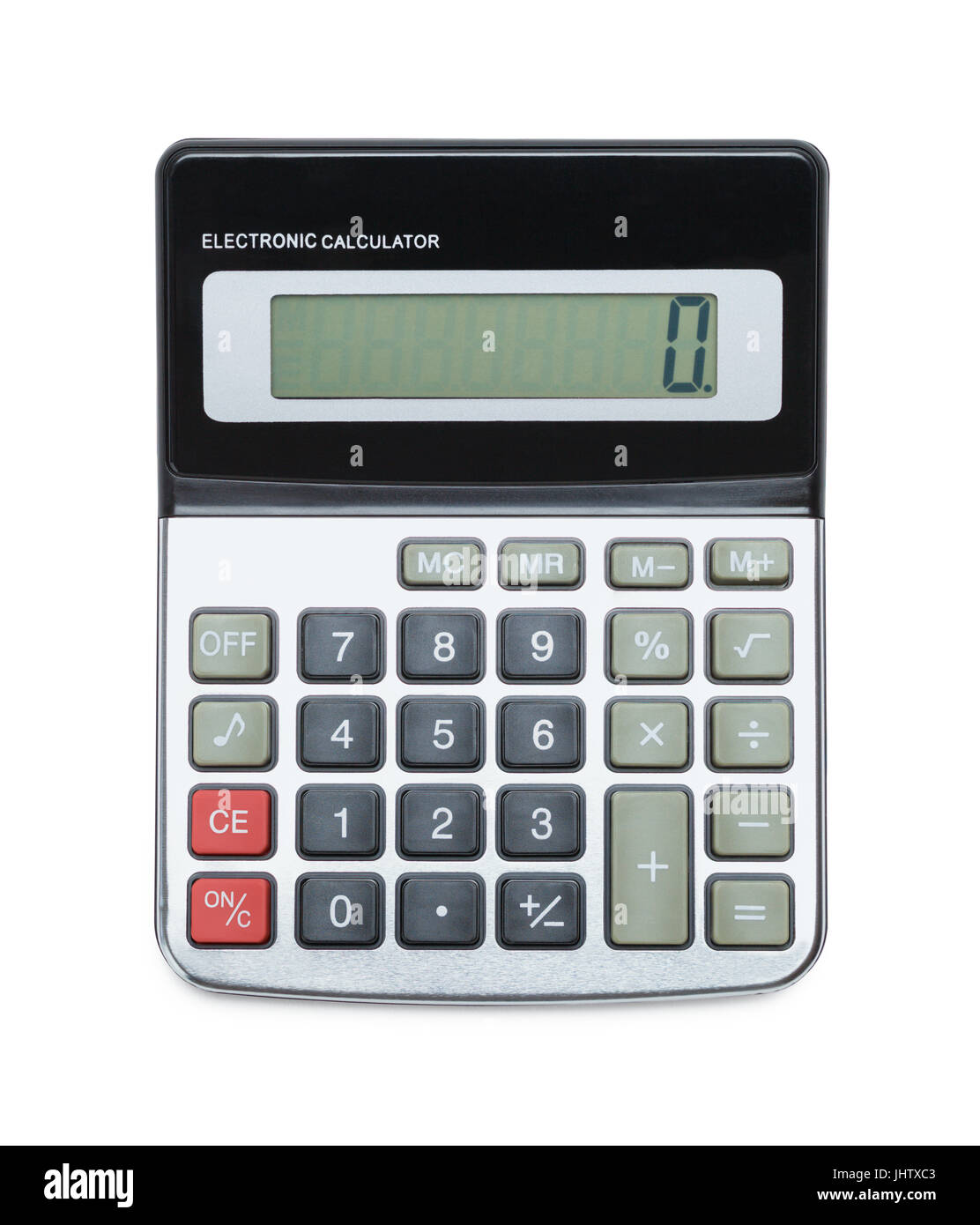 Top View Of Grey Calculator Isolated on White Background Stock Photo ...
