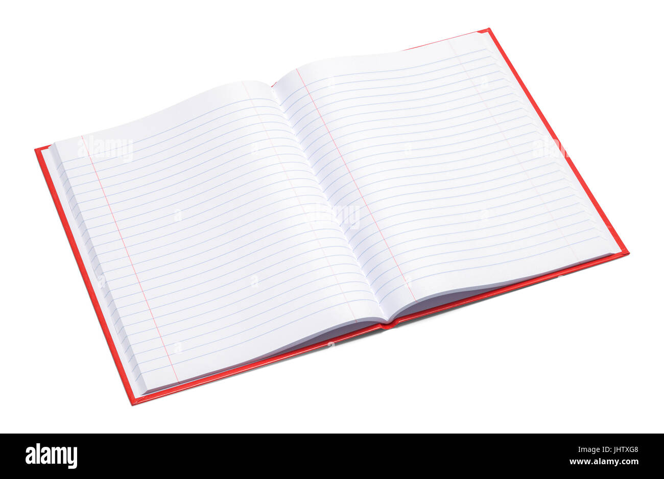 Red Composition Book With Line Paper Isolated on White Background Stock ...