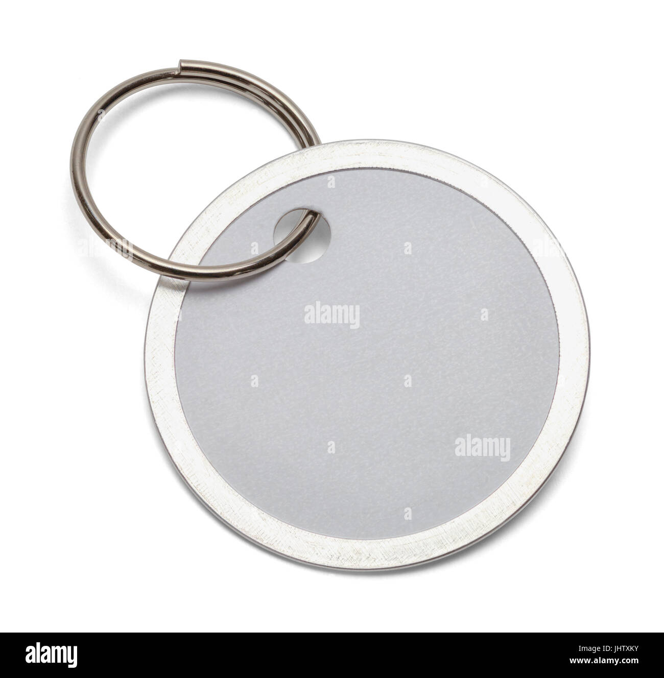 Round Key Chain Tag Isolated on White Background Stock Photo - Alamy