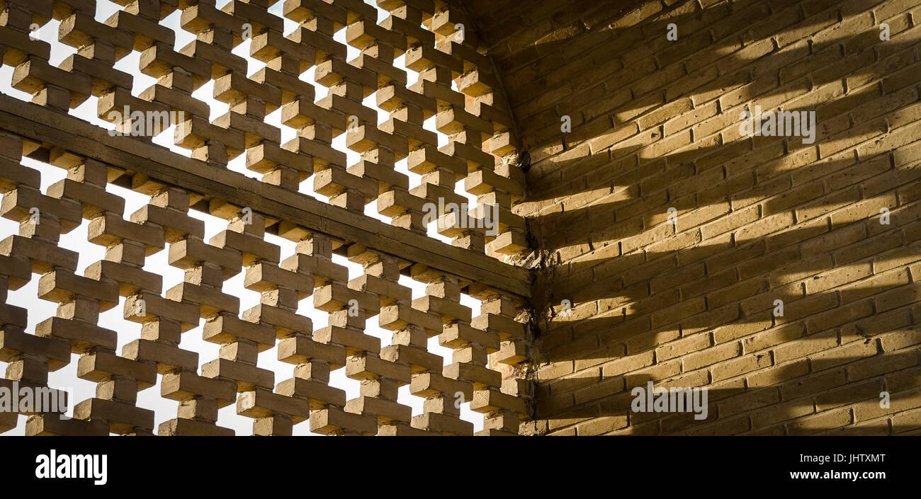 Latticed brick wall light pattern, Isfahan, Iran Stock Photo - Alamy