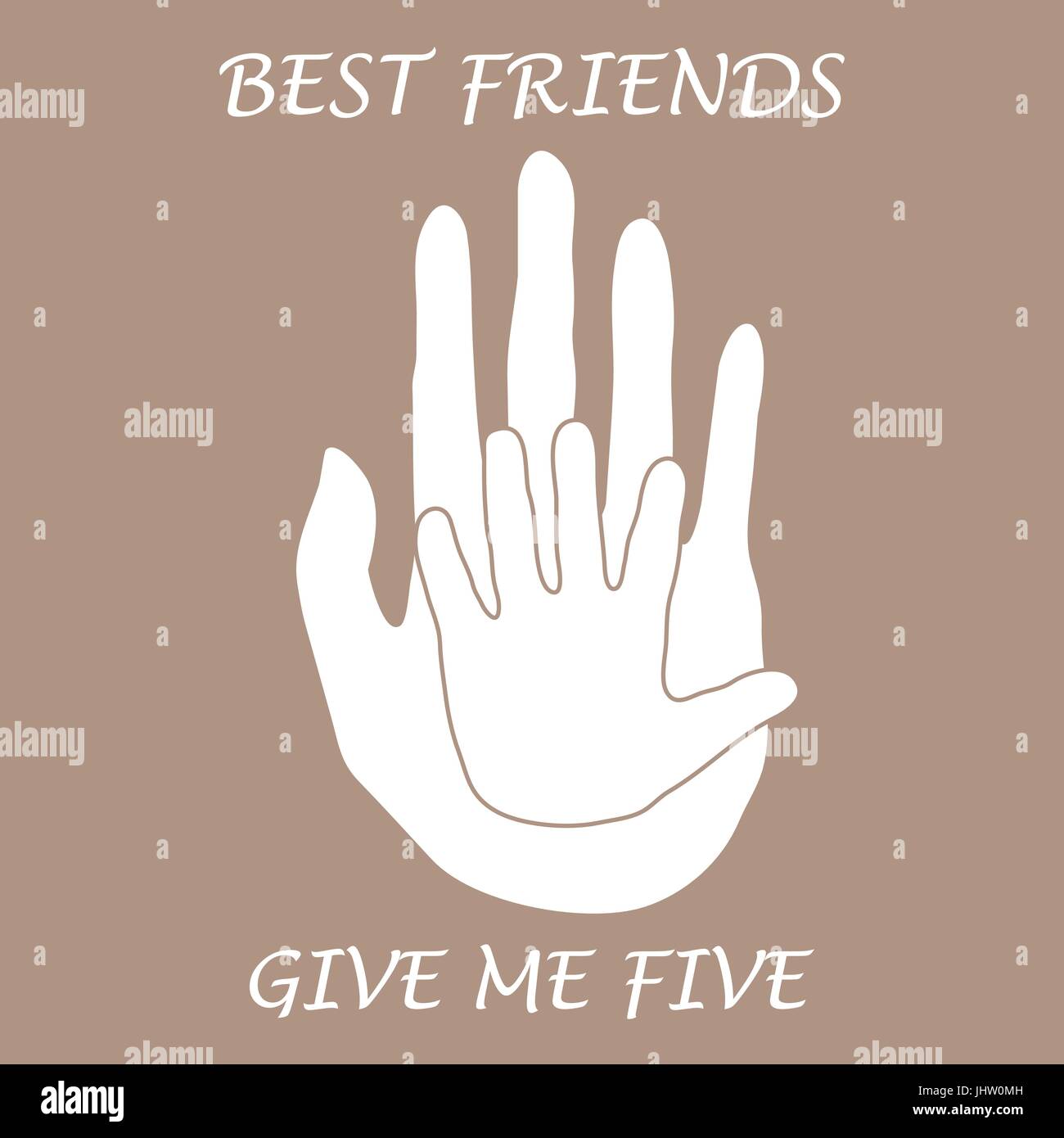 Cute vector illustration of two hands adult and child giving a five ...