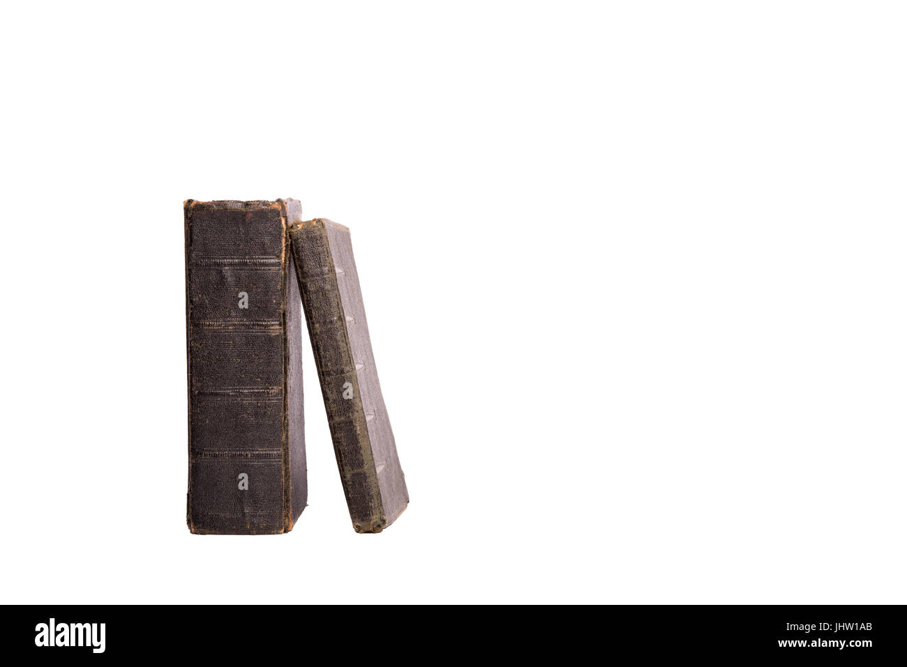 two old books standing on a white background Stock Photo - Alamy