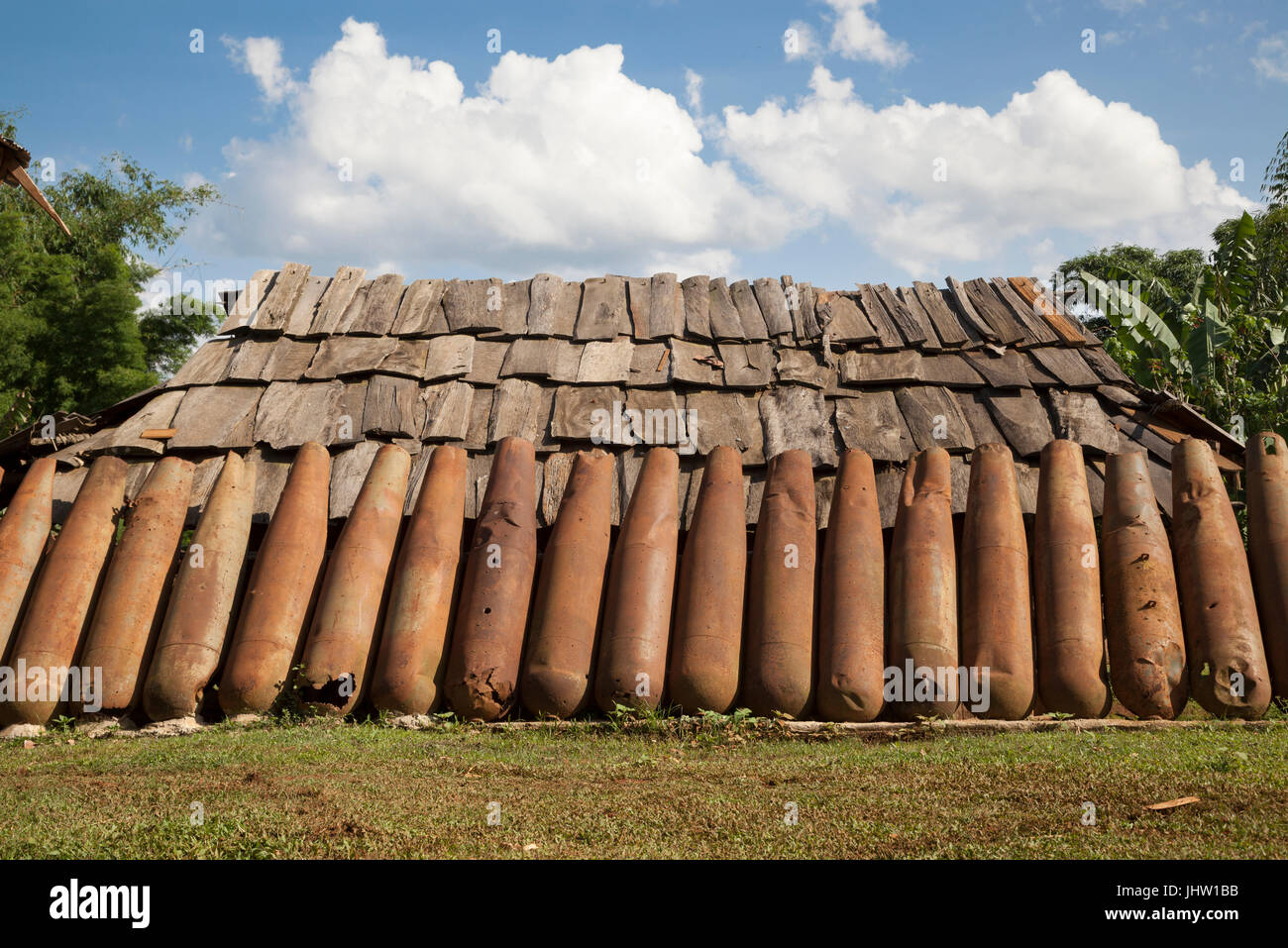 Deadly harvest left over from the Vietnam War. A wall of rusting ...