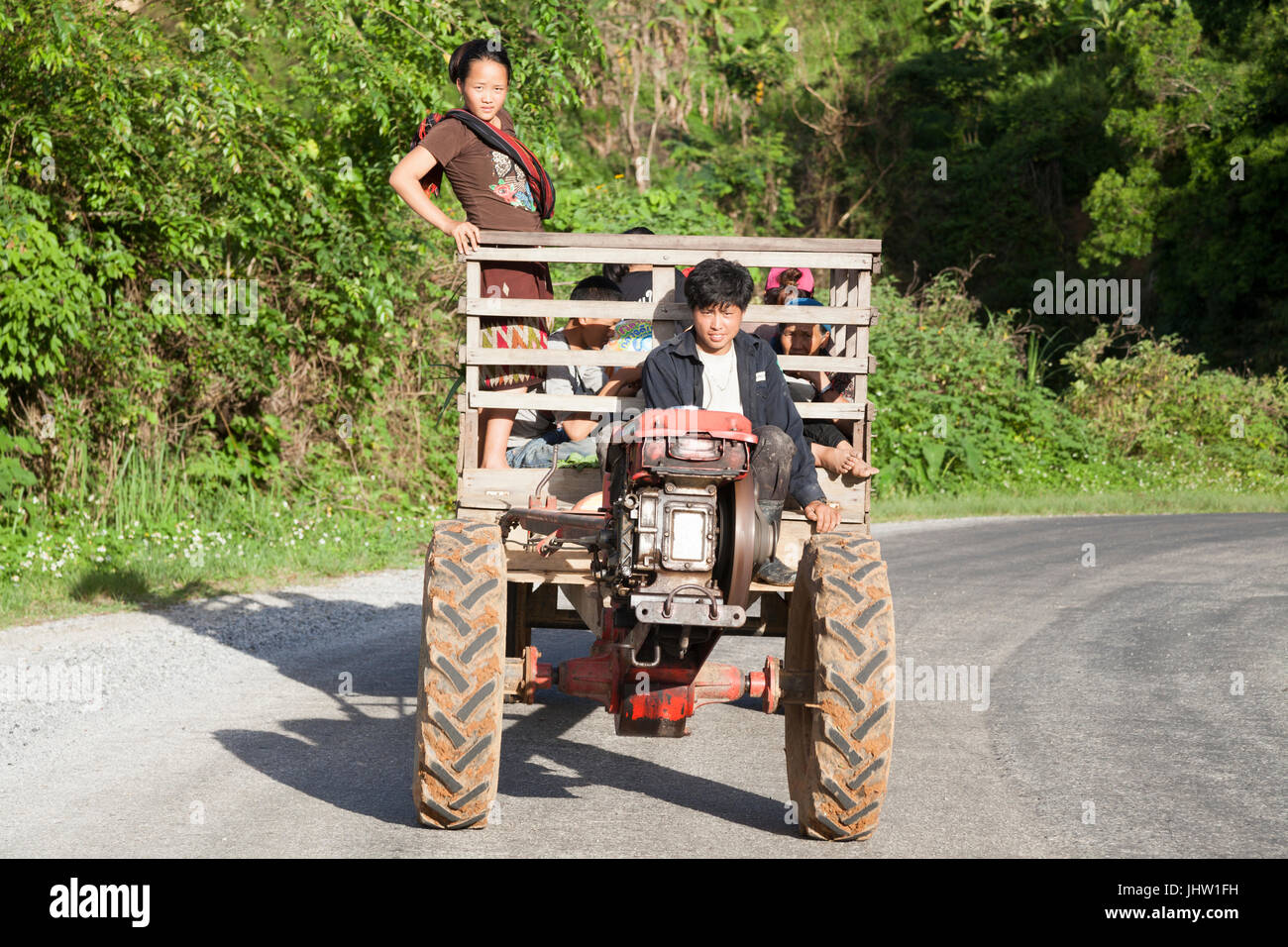 Tak-tak or 'Iron Buffalo', a two-wheeled tractor often modified for a ...