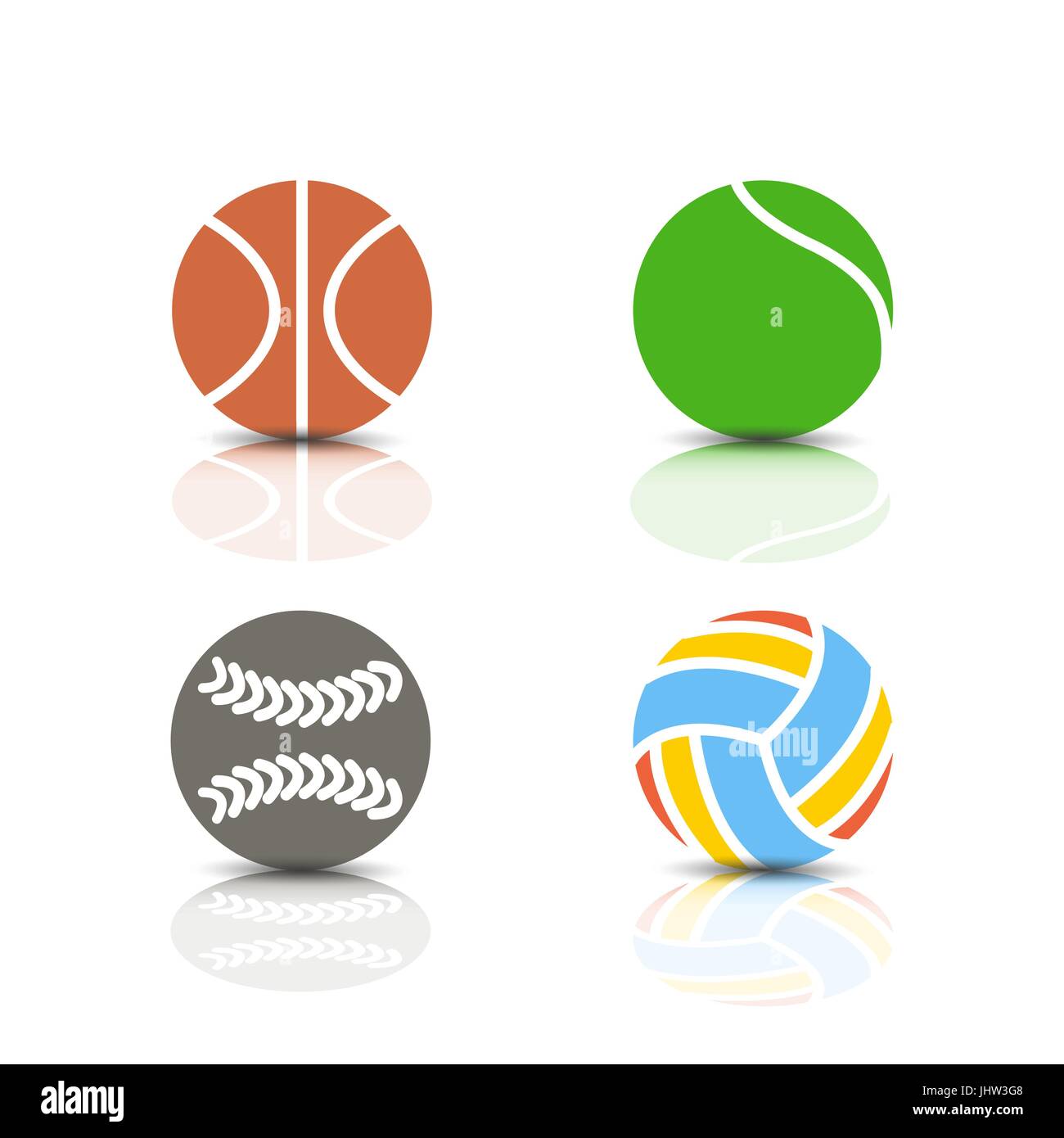 Reflection In Playing Volleyball Clipart