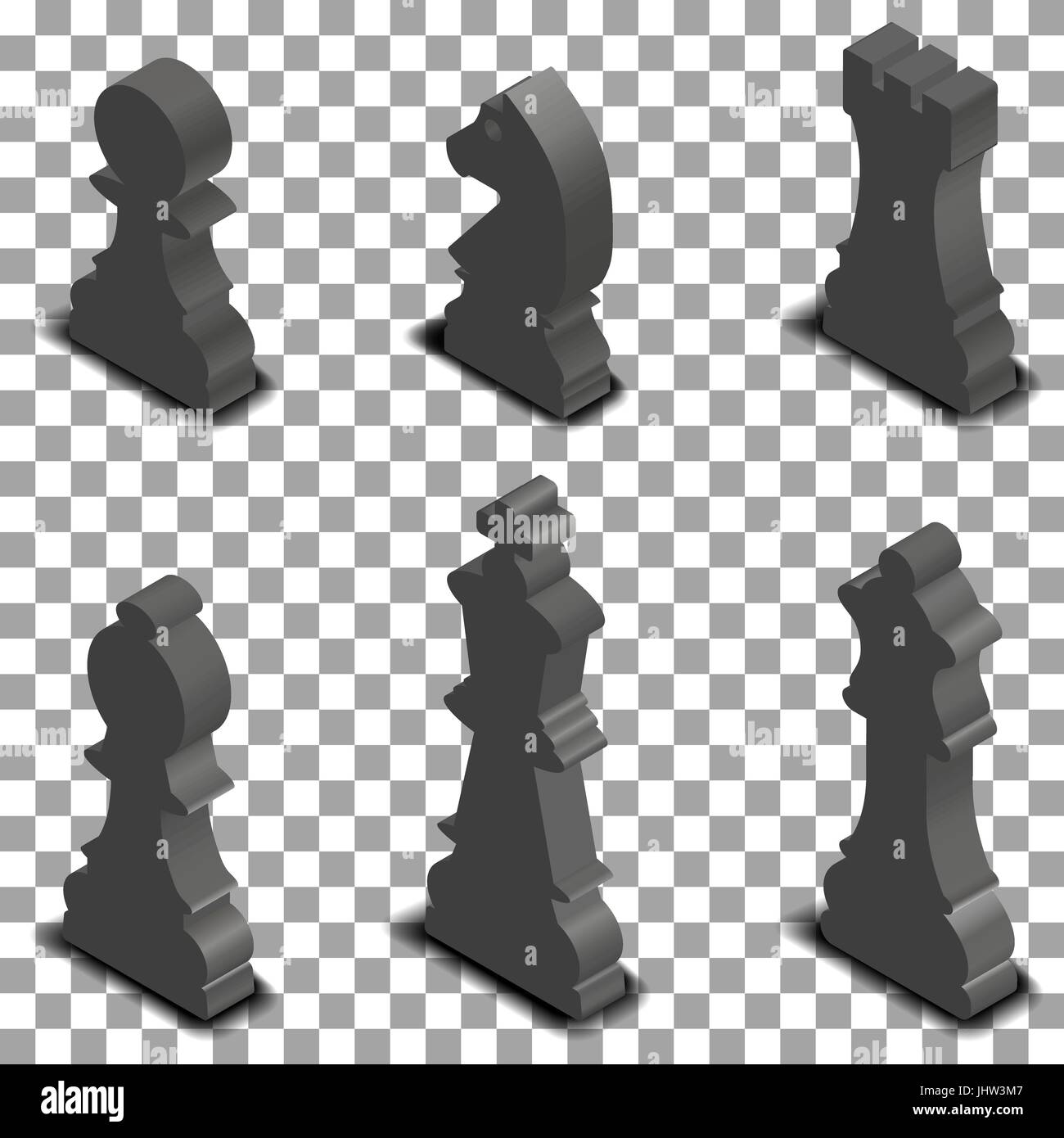 Black chess pieces Stock Vector Images - Alamy