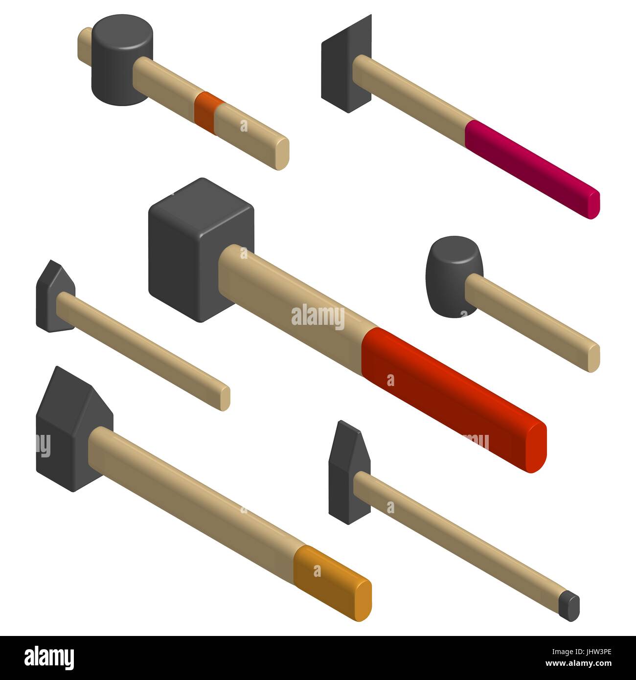 Handyman drawing hammer nail Cut Out Stock Images & Pictures - Alamy