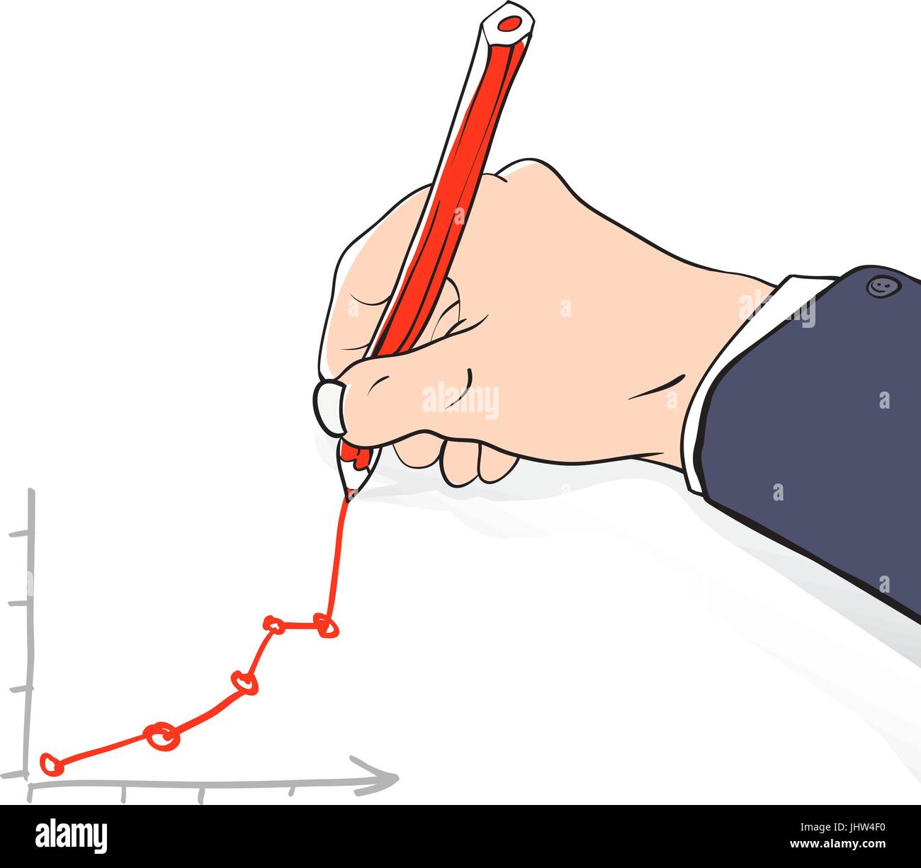 Business man writing successful graph Stock Vector Image & Art - Alamy