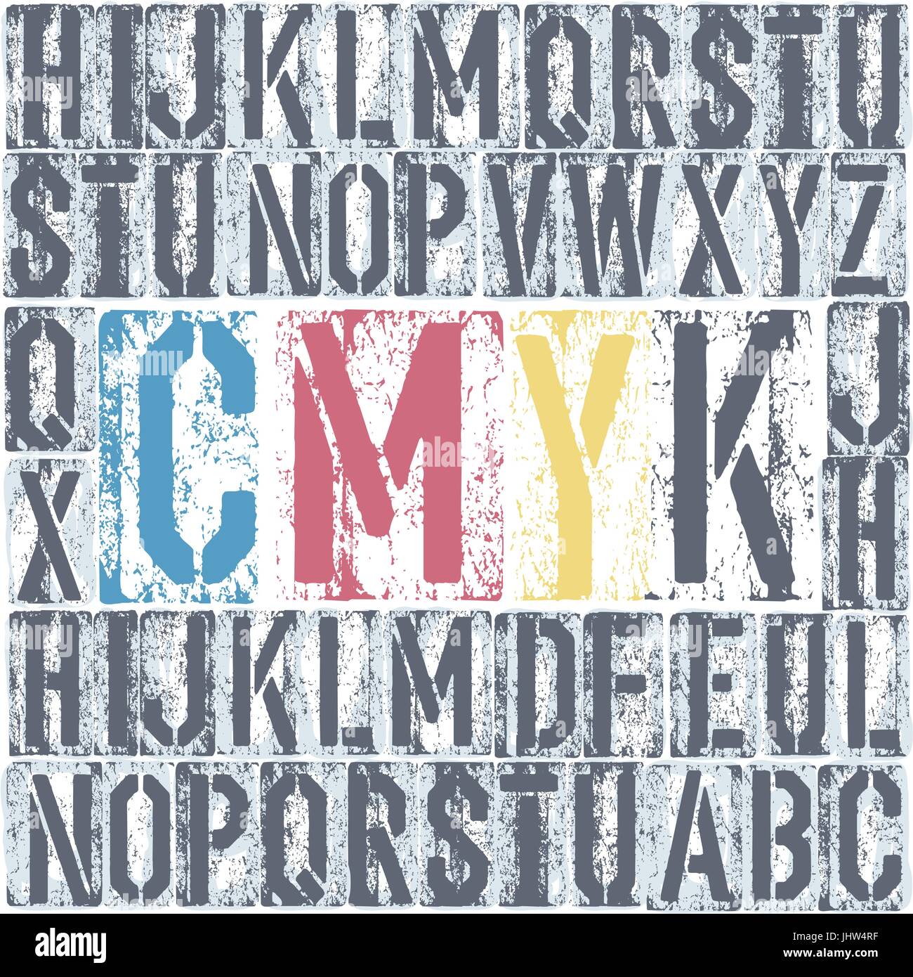 CMYK letterpress poster. Vector, EPS8 Stock Vector Image & Art - Alamy