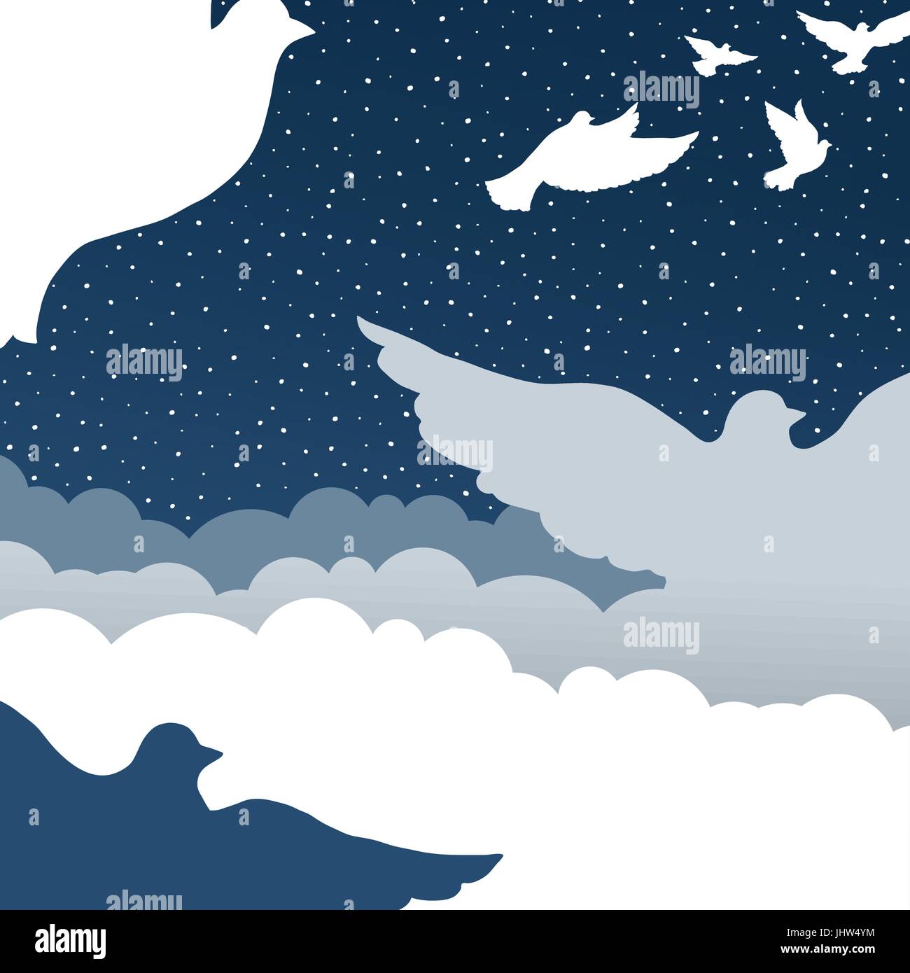 White doves seamless pattern Stock Vector Images - Alamy