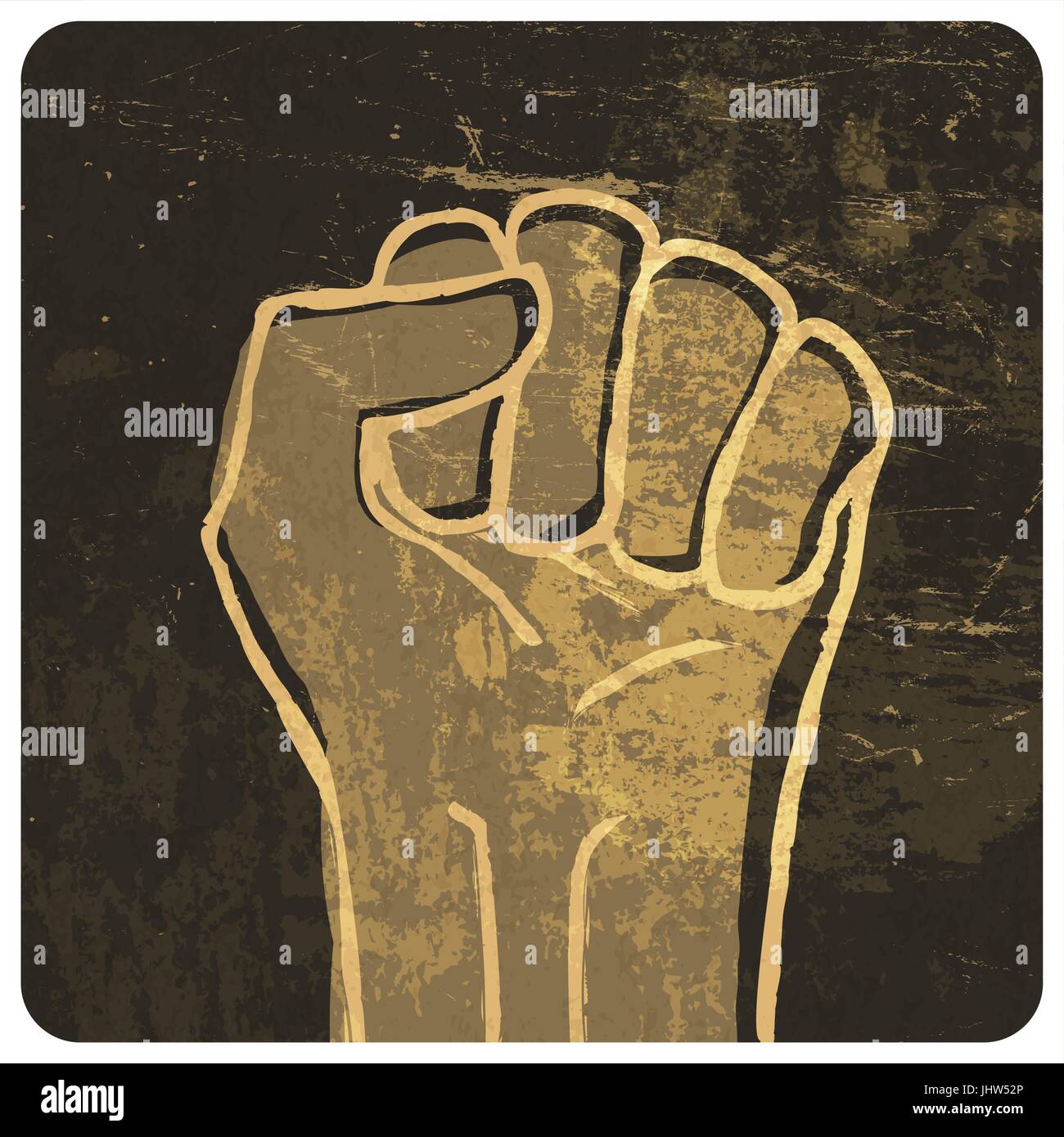 Fist illustration. With grunge texture, vector Stock Vector Image & Art ...
