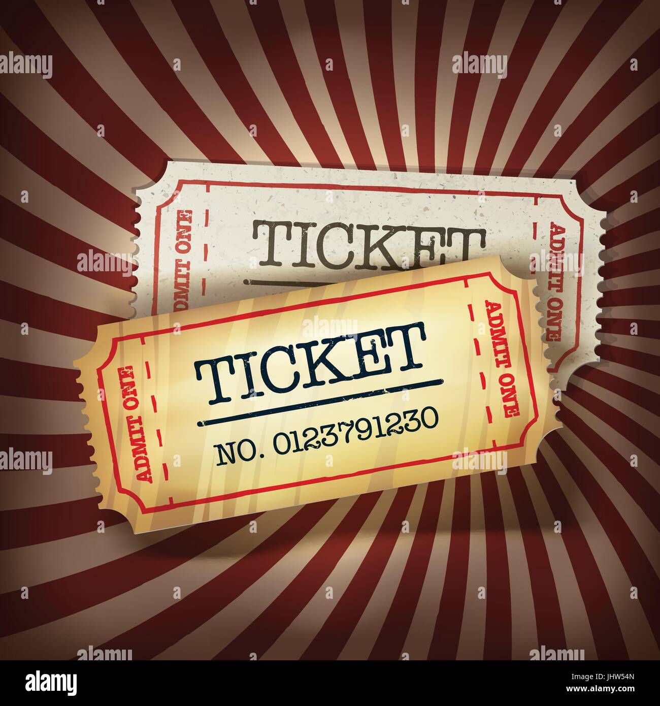 Golden and regular tickets concept illustration. Vector, EPS10 Stock ...