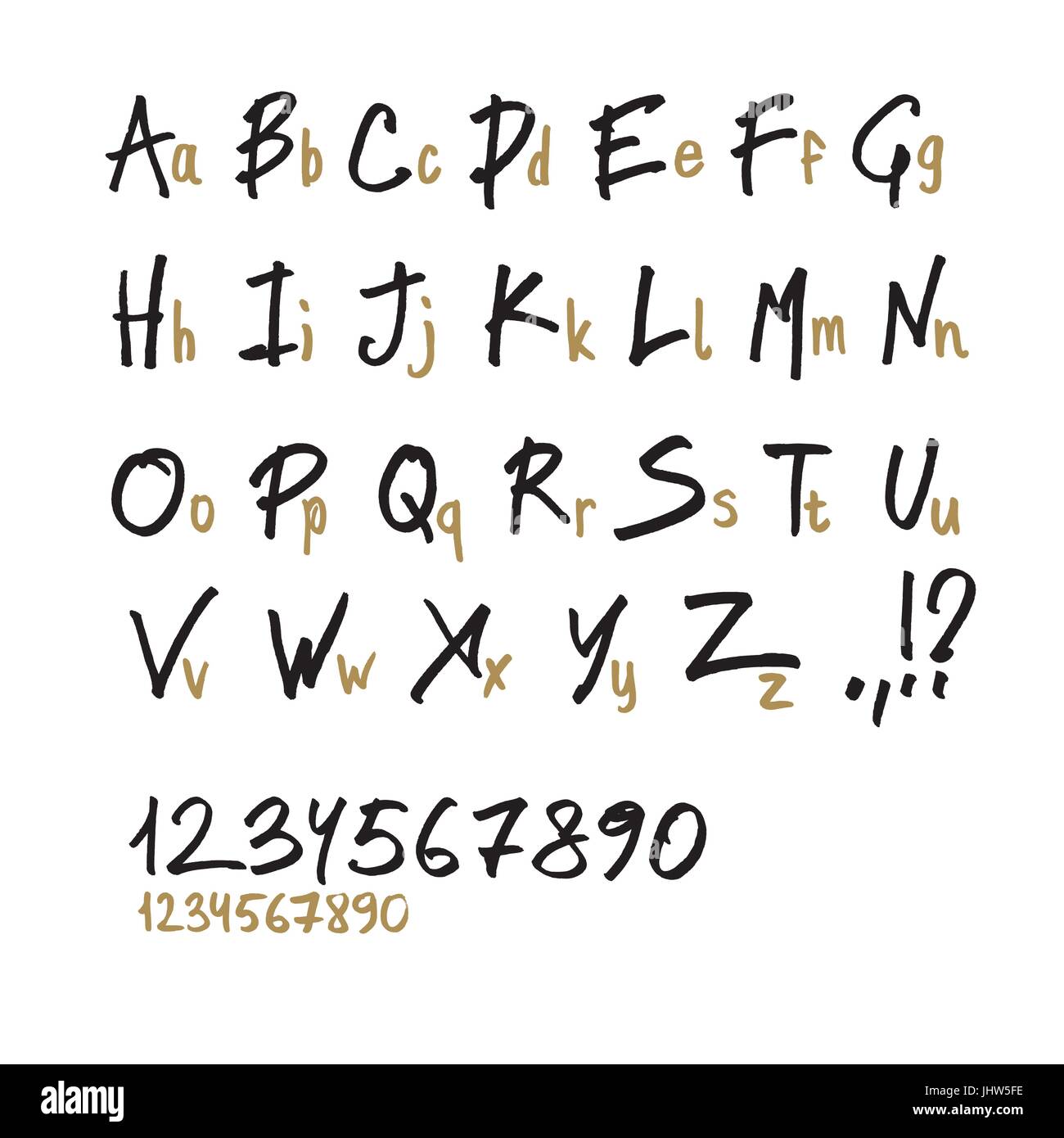 Hand drawn alphabet letters, in two faces (upper and lowercase). Vector Stock Vector Image & Art ...