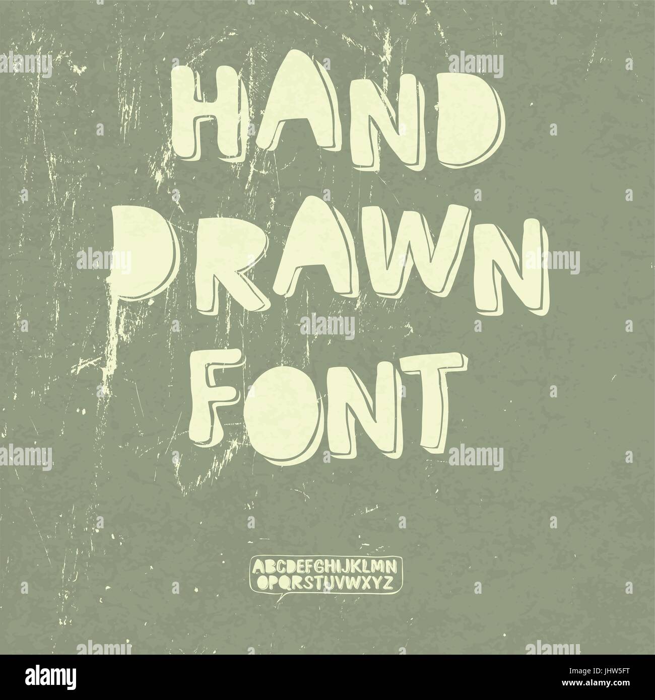 Hand drawn font with shadow. Vector Stock Vector Image & Art - Alamy