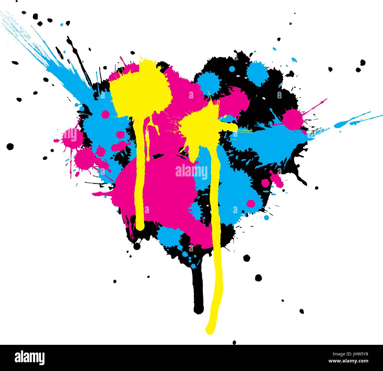 Heart shaped ink stains. Vector illustration Stock Vector Image & Art ...