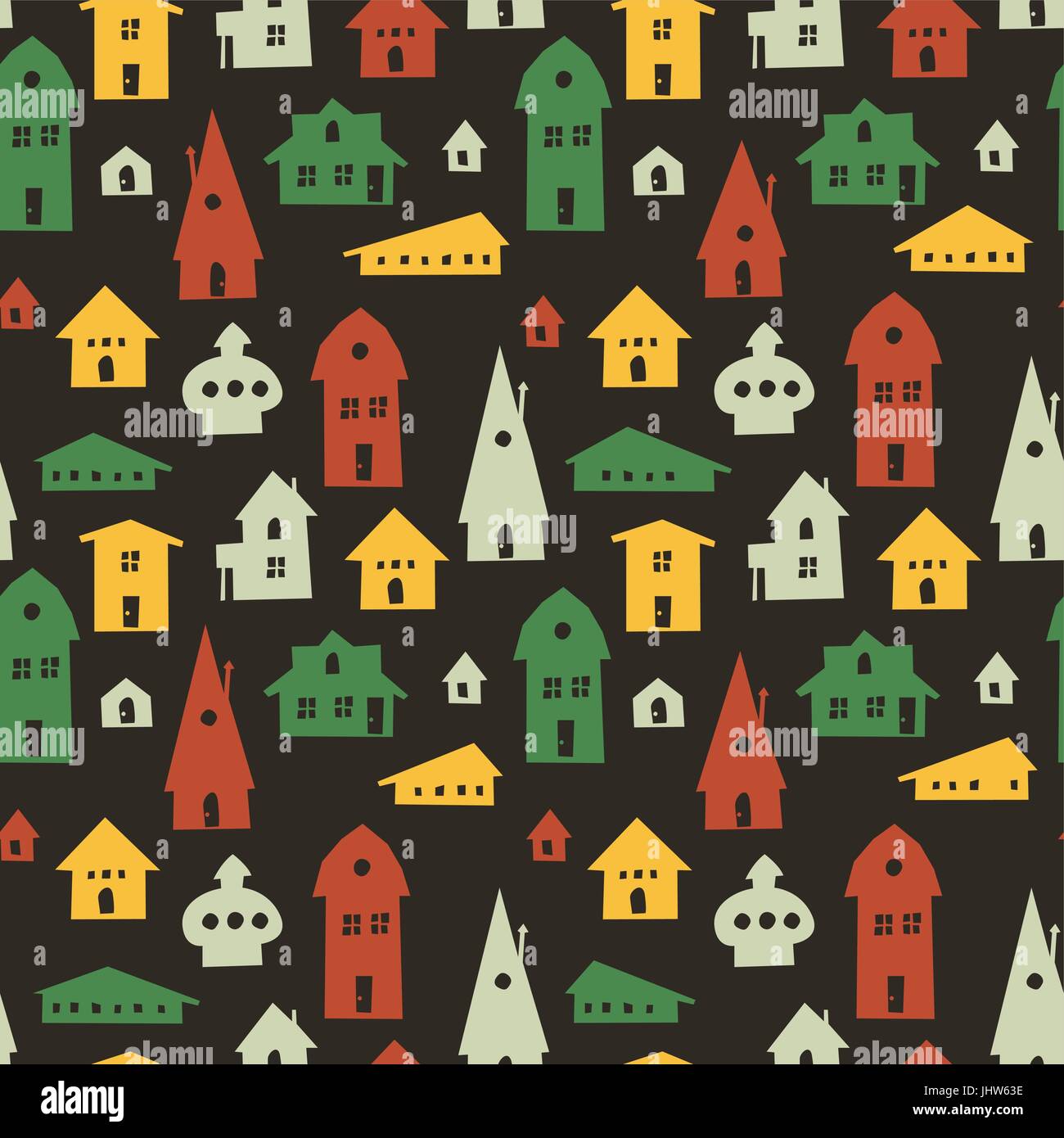 Different houses seamless pattern. Vector Stock Vector Image & Art - Alamy