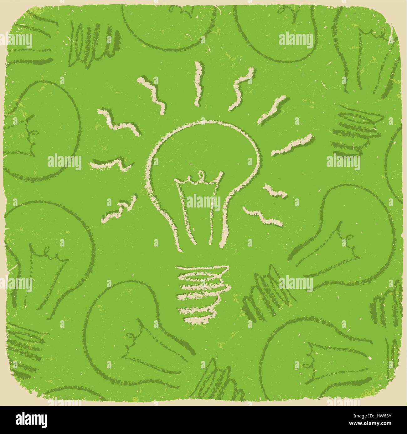 Retro conceptual background with idea symbol (lightbulb on/off). Vector ...