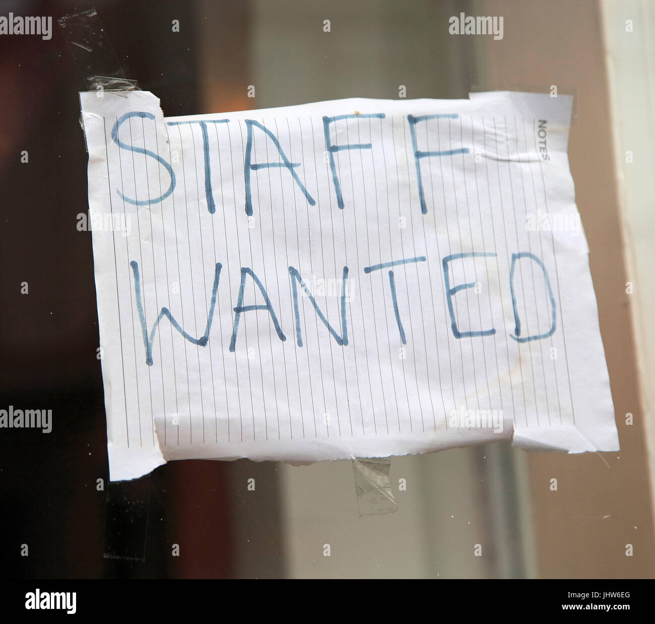 Staff wanted sign hi-res stock photography and images - Alamy
