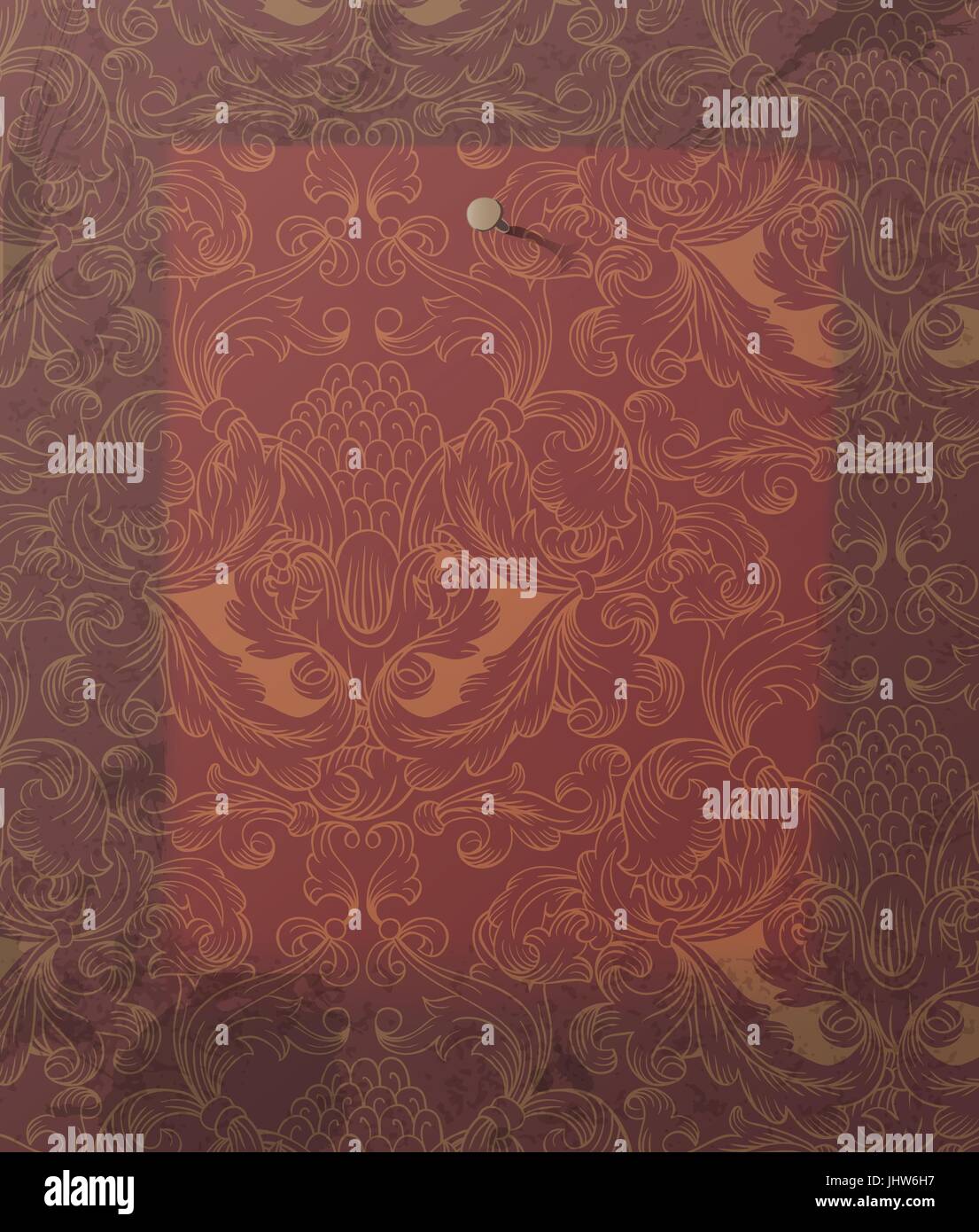 Picture mark on vintage wallpaper. Vector illustration, EPS10 Stock ...