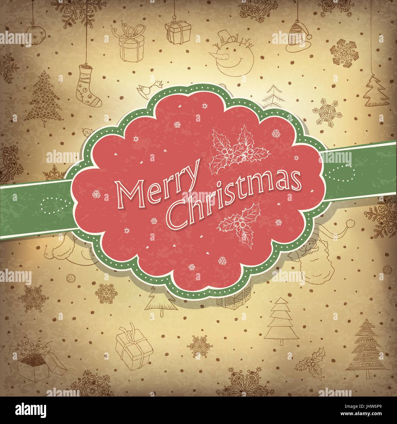 Merry Christmas vintage background. Vector illustration, EPS10 Stock ...