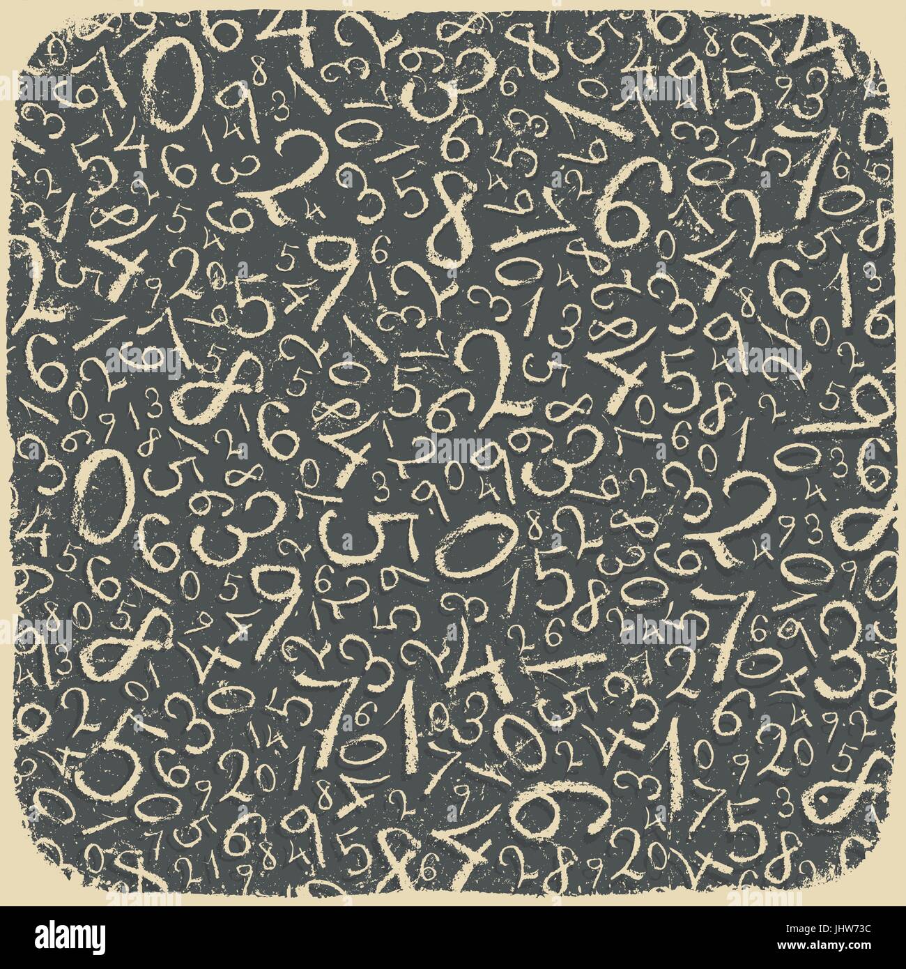 Numbers on blackboard. Retro styled illustration, vector, EPS10 Stock ...