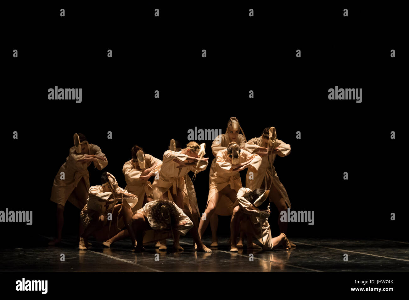 Dancers of the Swiss ballet company Bejart Ballet Lausanne performs on ...