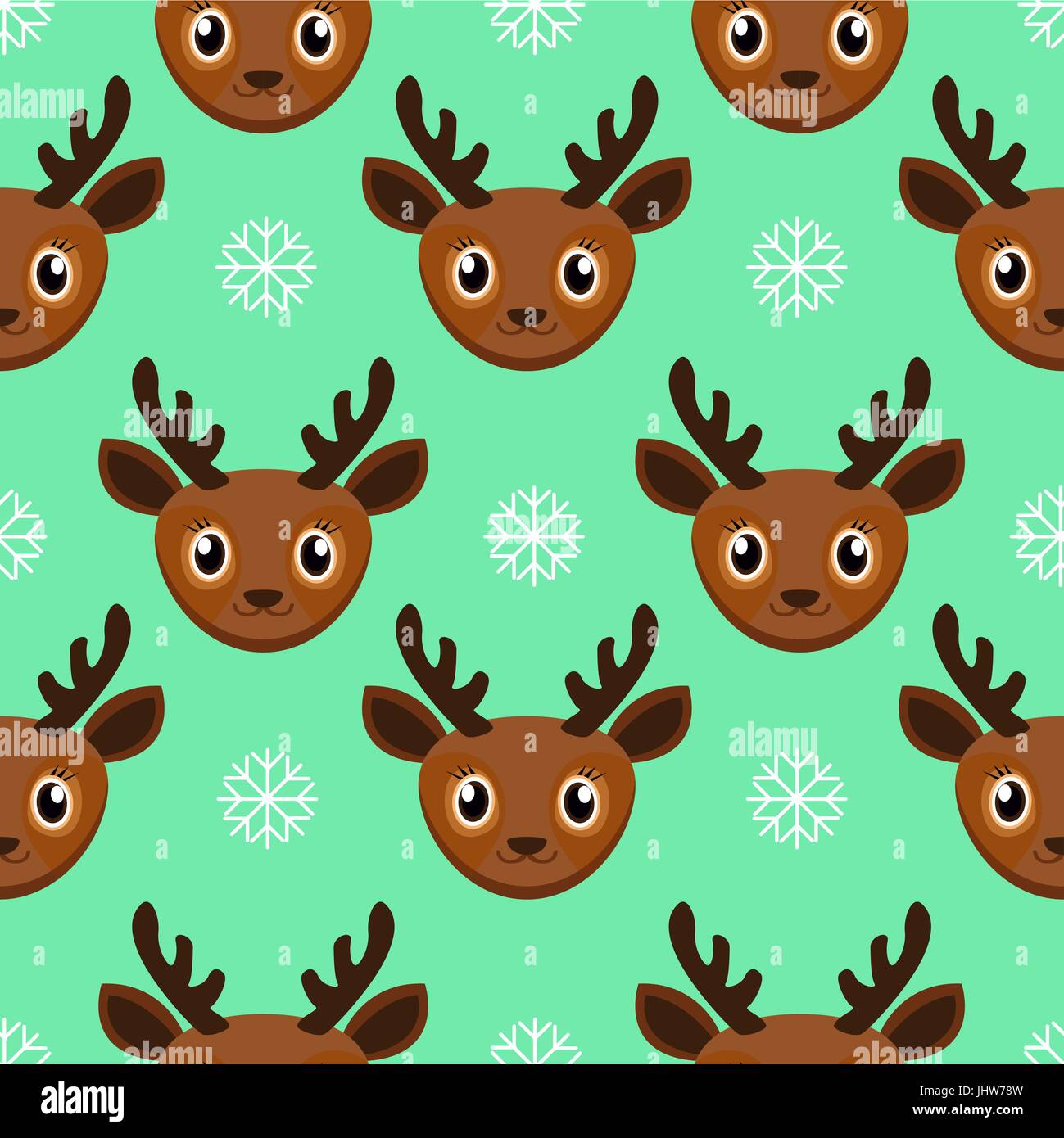 Deer heads seamless pattern. Texture vector background Stock Vector ...