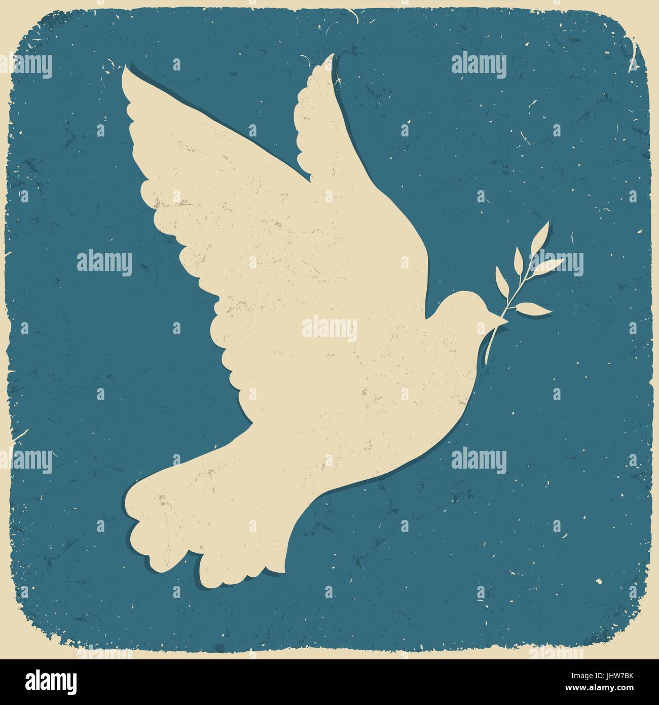 Dove of peace retro styled illustration Stock Vector Images - Alamy