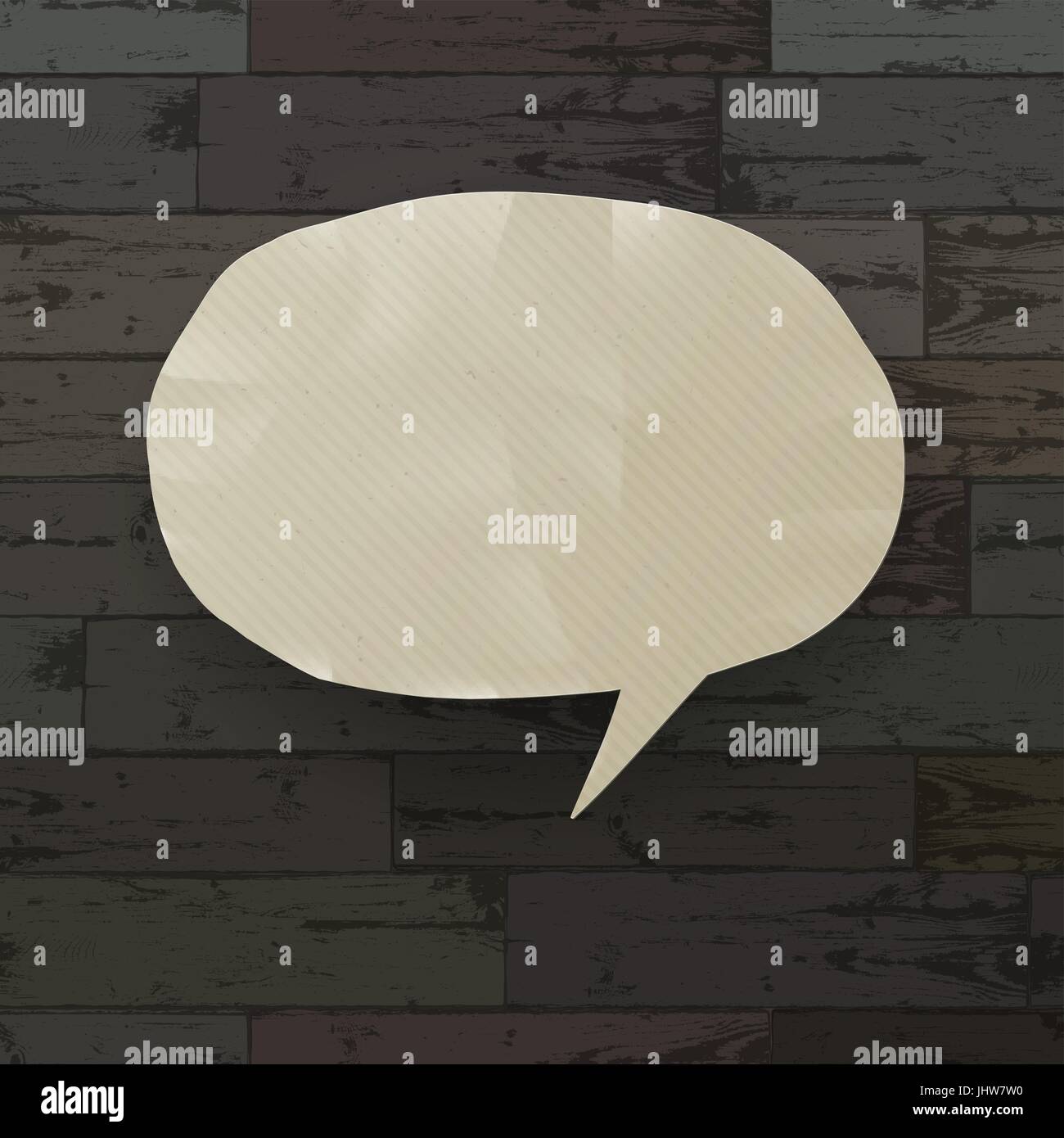 Speech bubble on wooden texture background. Vector illustration, EPS10 ...