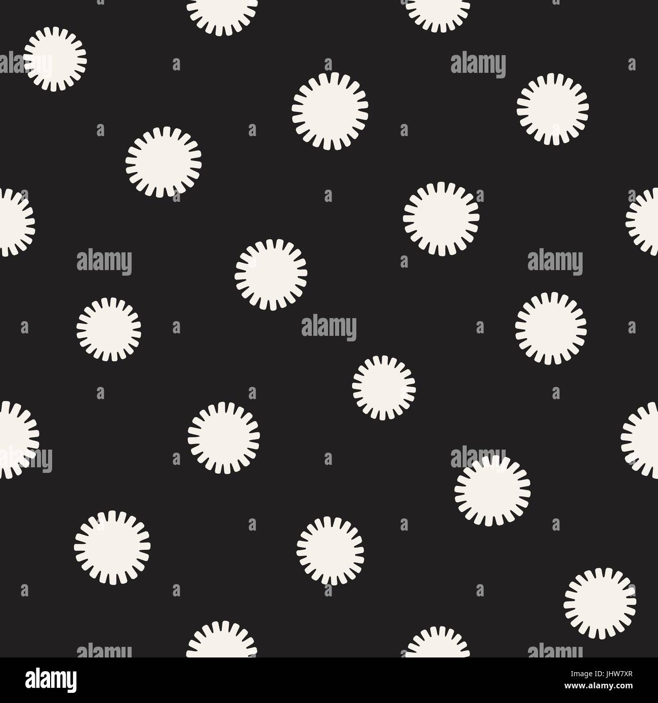 Vector seamless sunburst shapes freehand pattern. Abstract background ...