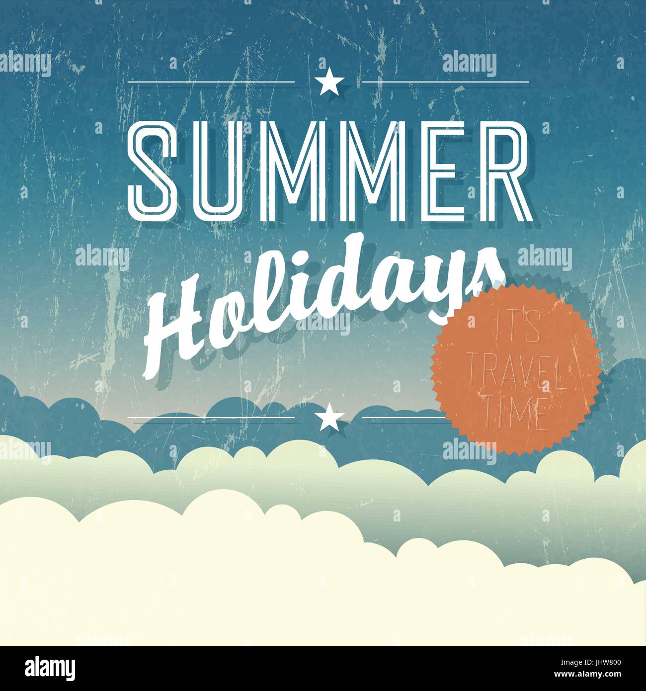 Summer Holidays Poster. Vector Stock Vector Image & Art - Alamy