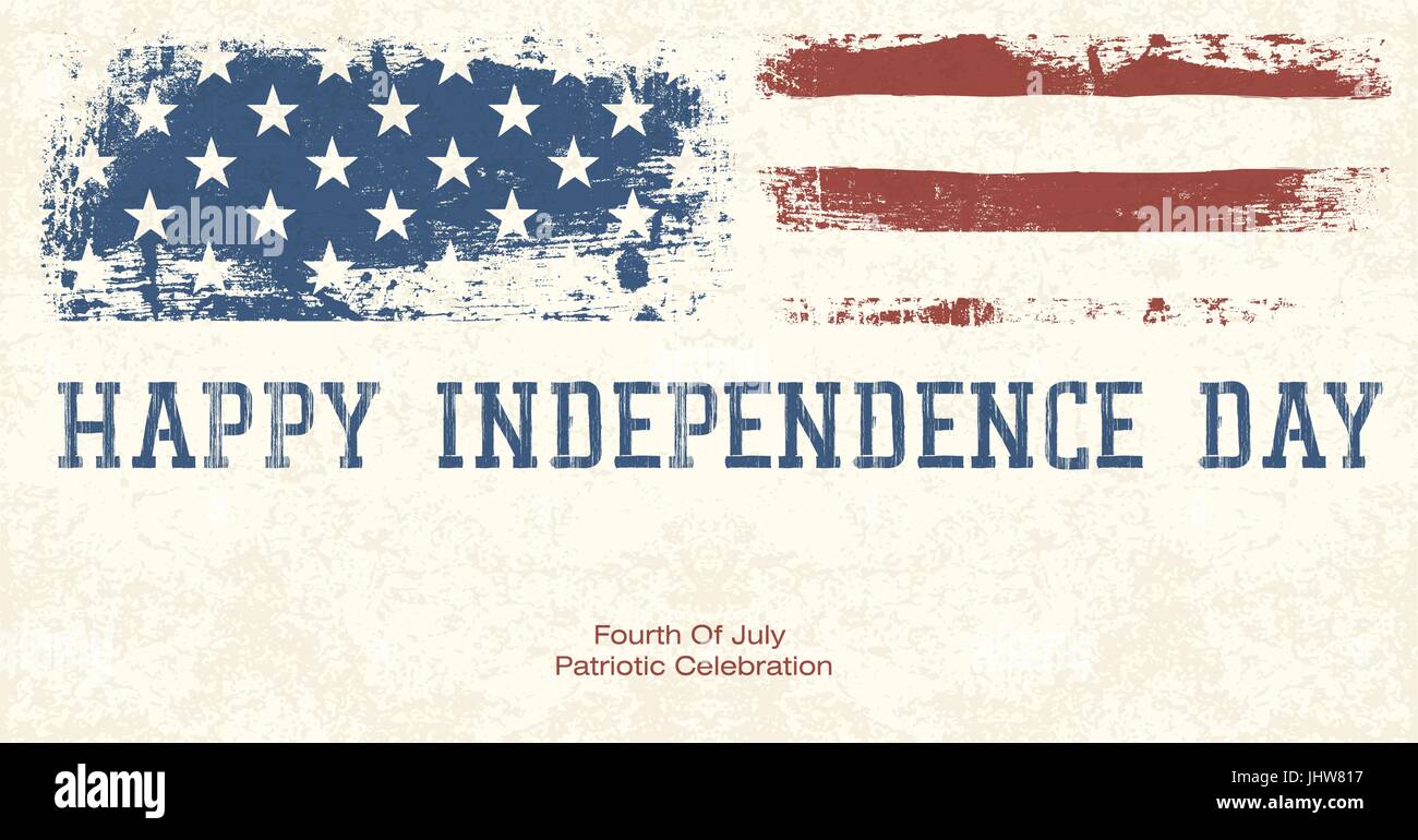Happy Independence Day. Vintage postcard vector Stock Vector Image ...