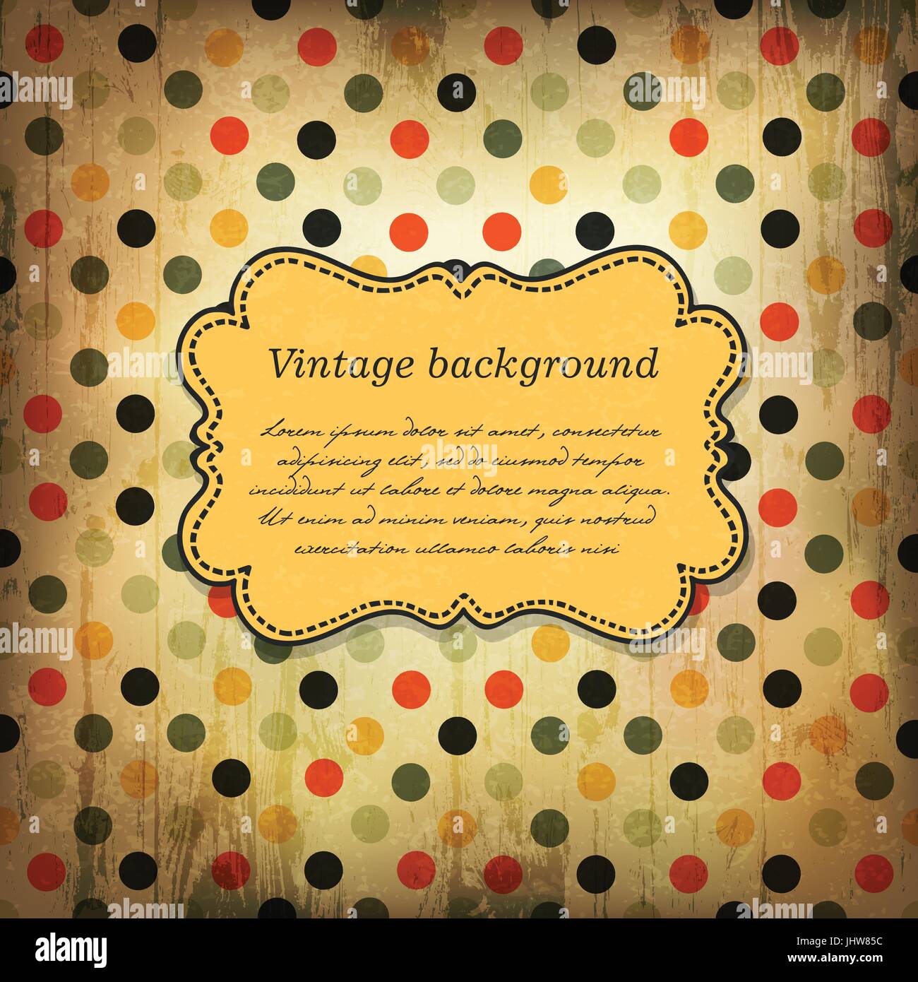 Vintage card design with dot pattern. Vector, EPS10 Stock Vector Image ...