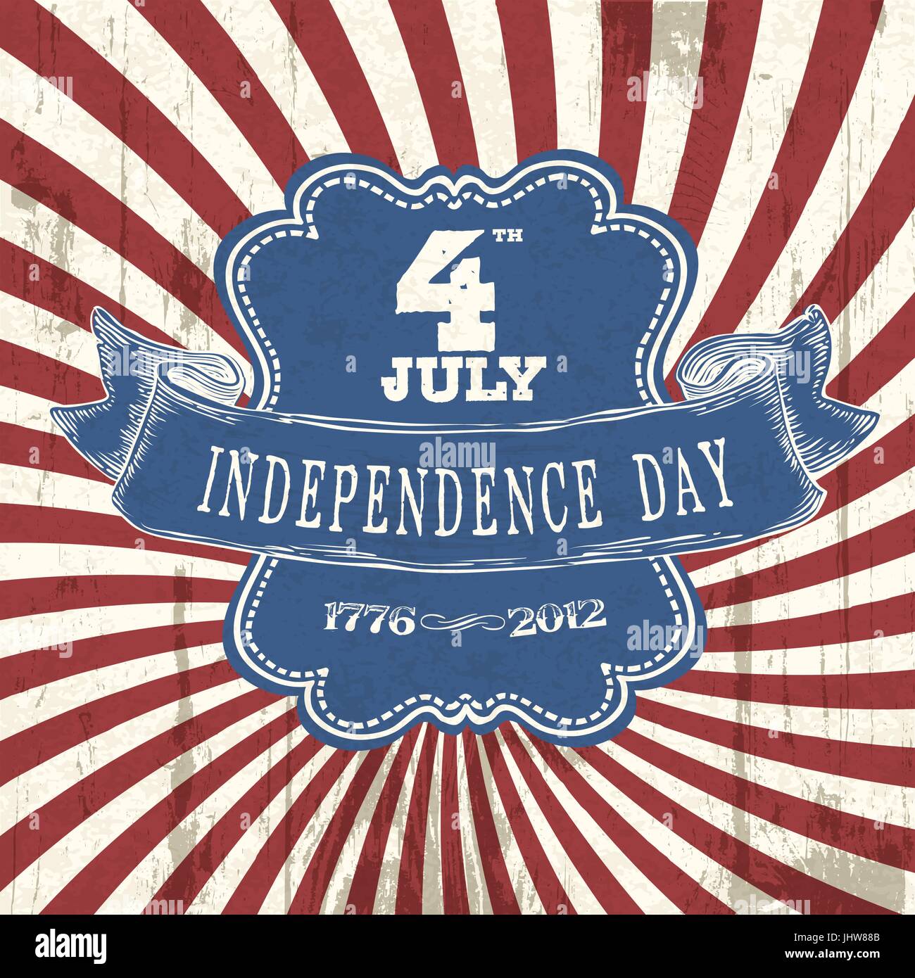 Vintage styled Independence poster. Vector, EPS10 Stock Vector Image ...