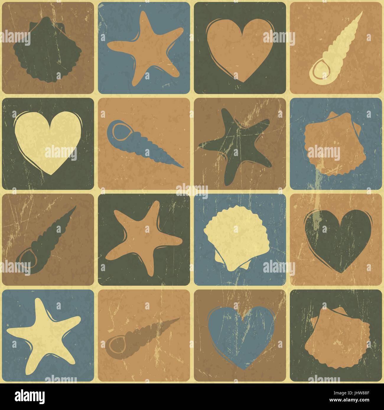 Beach seamless retro grunge Stock Vector Images - Alamy