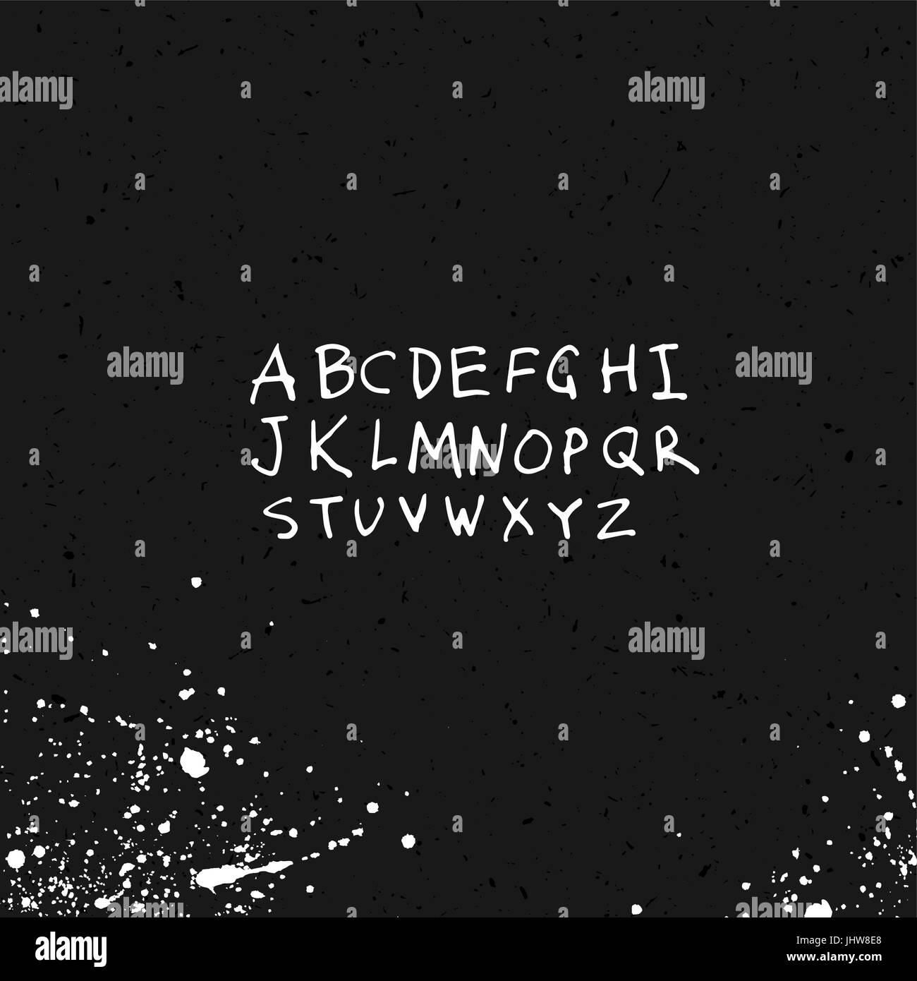 Alphabet Hand-drawn with Ink Splash and Paper Texture Stock Vector ...