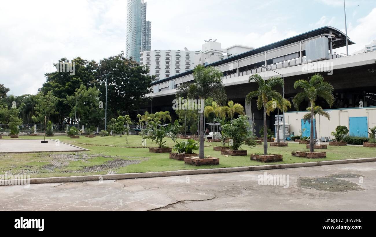 Sathon Road City Park Open Space at Sathorn/Saphan Taksin BTS Skytrain ...