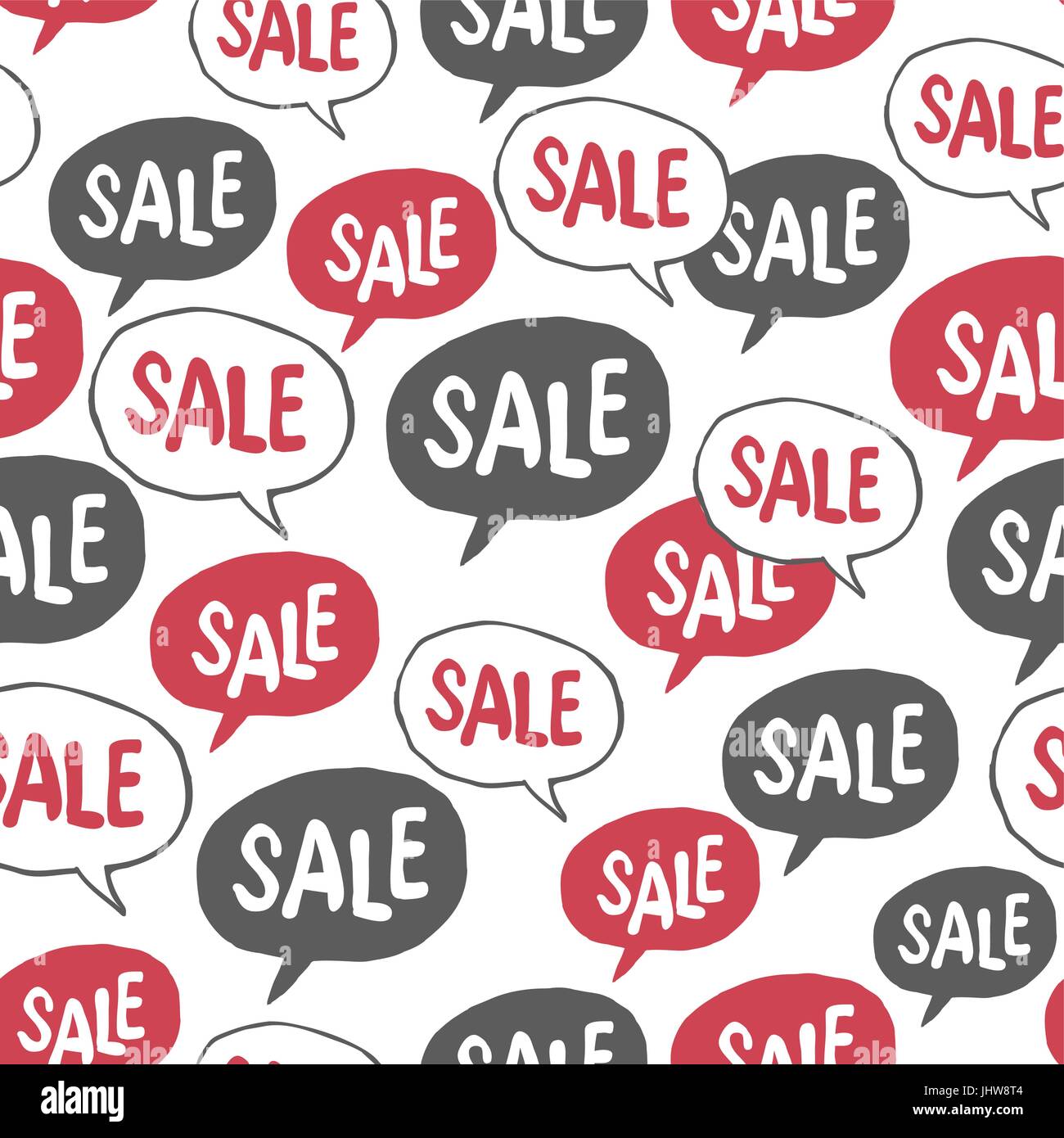 Hand Drawn Speech Bubble with "Sale" Word. Seamless Pattern Stock ...