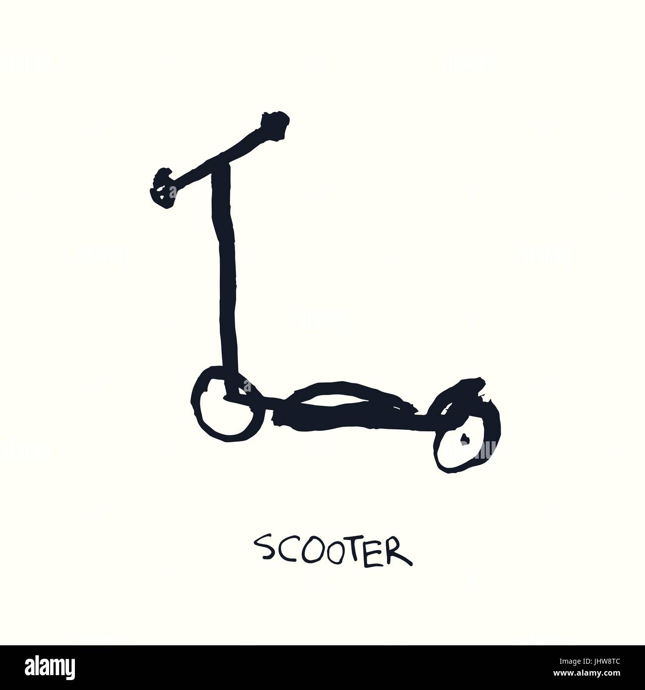 Scooter hand drawn illustration hi-res stock photography and images - Alamy