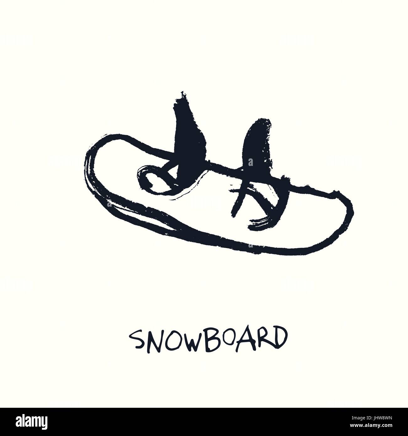 Snowboard. Hand Drawn Illustration Stock Vector Image & Art - Alamy